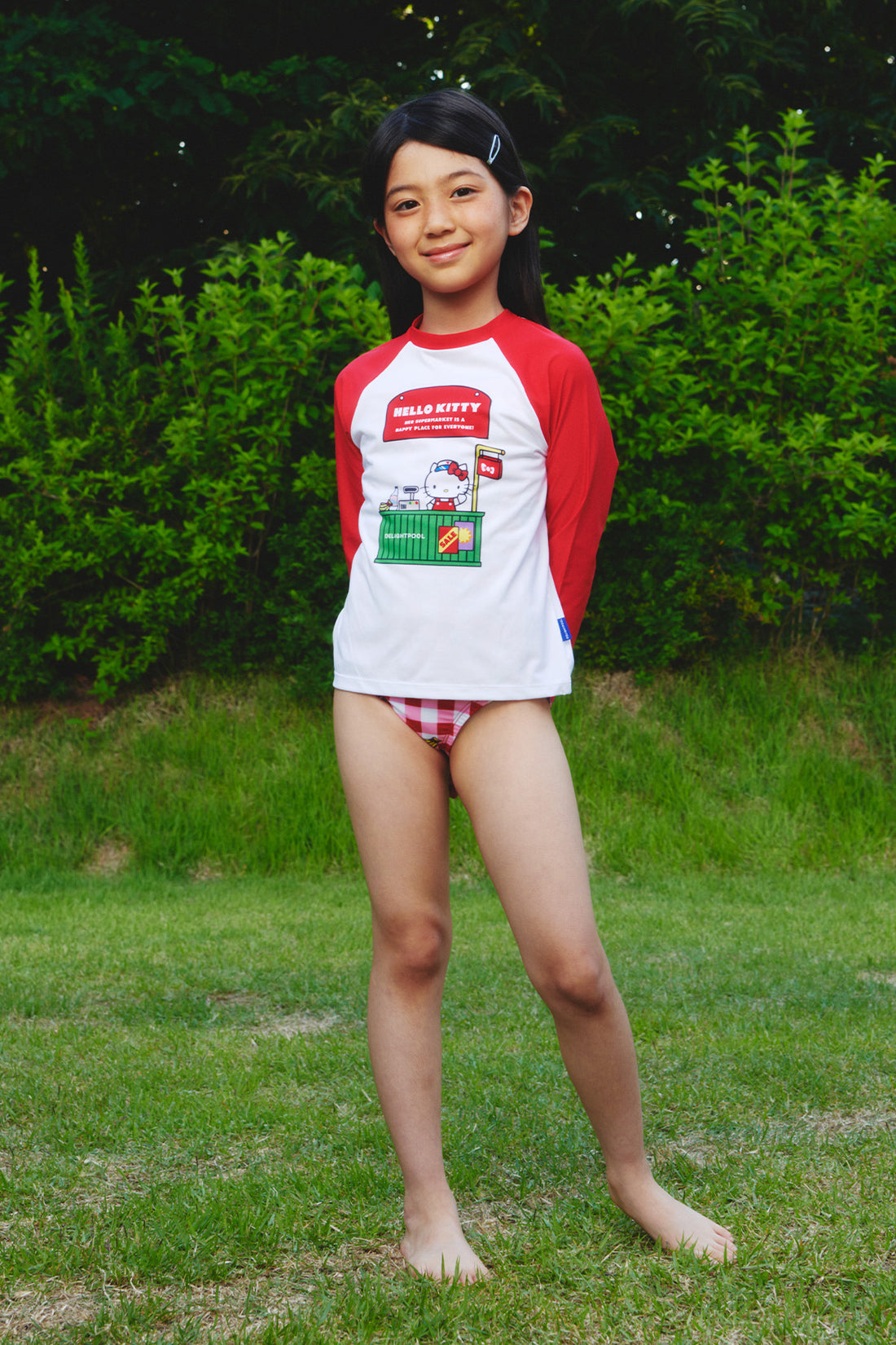 Supermarket Gingham Kids One-piece swimsuit - Cherry Check – DELIGHTPOOL